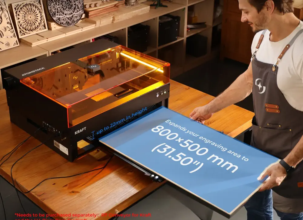 AtomStack Kraft Laser Cutter - 40W Diode - RobotShop