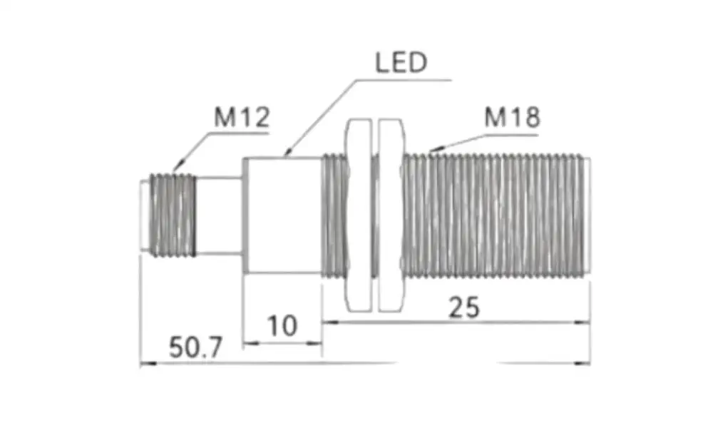 PONO Industrial Ultrasonic Sensor 18GM40-500-N, Range 500mm, IP67, NPN ...