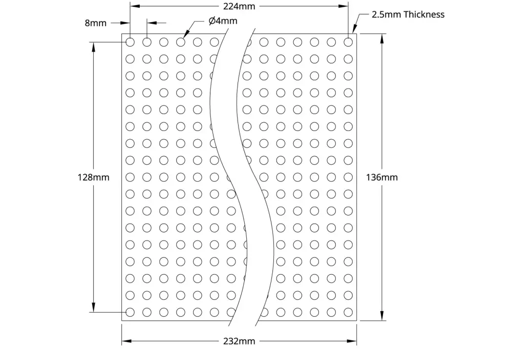 ServoCity 1116 Series Grid Plate (17 x 29 Hole, 136 x 232mm) - RobotShop