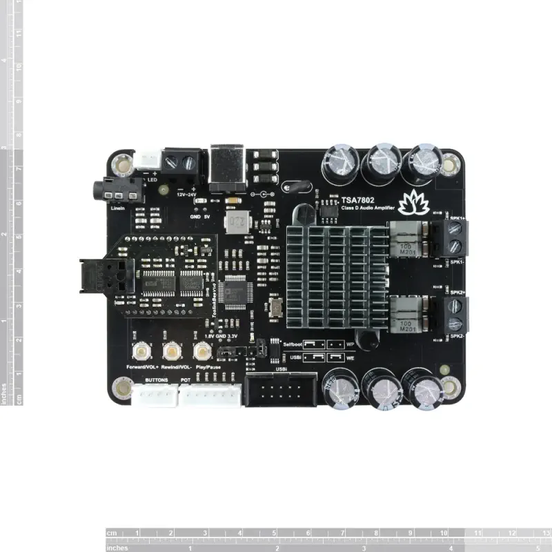Tinysine 2 x 50W SPDIF TOSLINK+DSP Audio Amplifier Board - TSA7802D ...